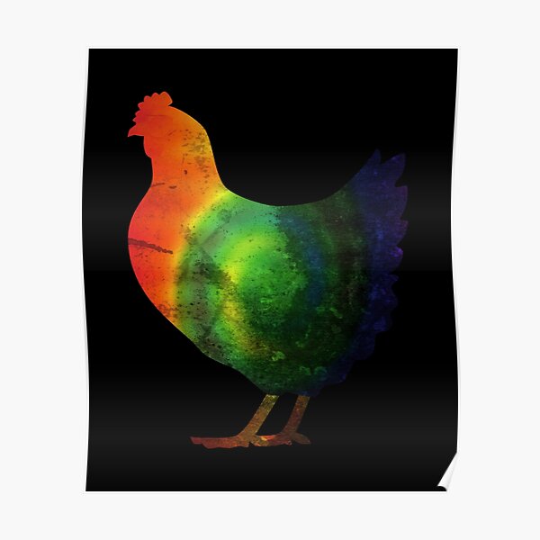 "Rainbow Chicken" Poster for Sale by LyddieDoodles | Redbubble