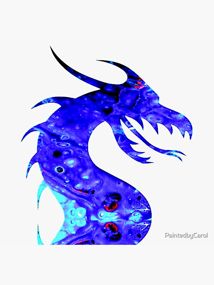 "Blue Dragon" Sticker for Sale by PaintedbyCarol | Redbubble