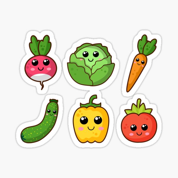 "Cute veggies" Sticker for Sale by ClaireCrisci | Redbubble