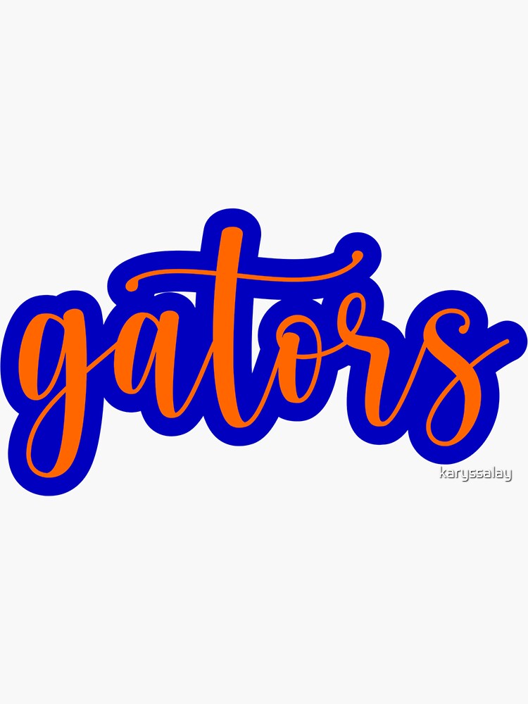 "cursive gators" Sticker for Sale by karyssalay | Redbubble