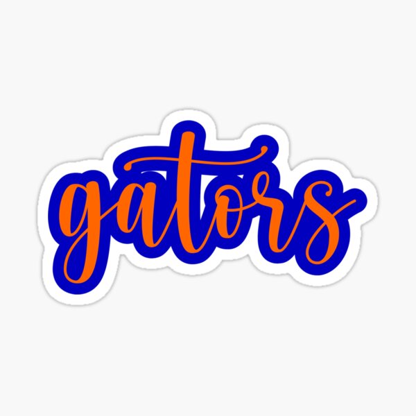"cursive gators" Sticker for Sale by karyssalay | Redbubble
