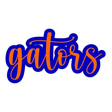 "cursive gators" Sticker for Sale by karyssalay | Redbubble