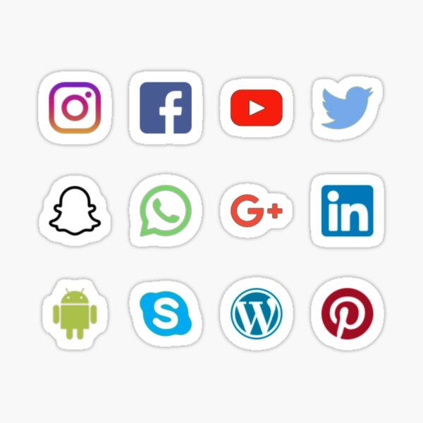 Social Media Icons Stickers | Redbubble