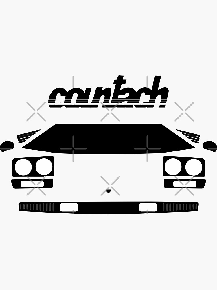 "Retro 80s White Countach " Sticker for Sale by FromThe8Tees | Redbubble