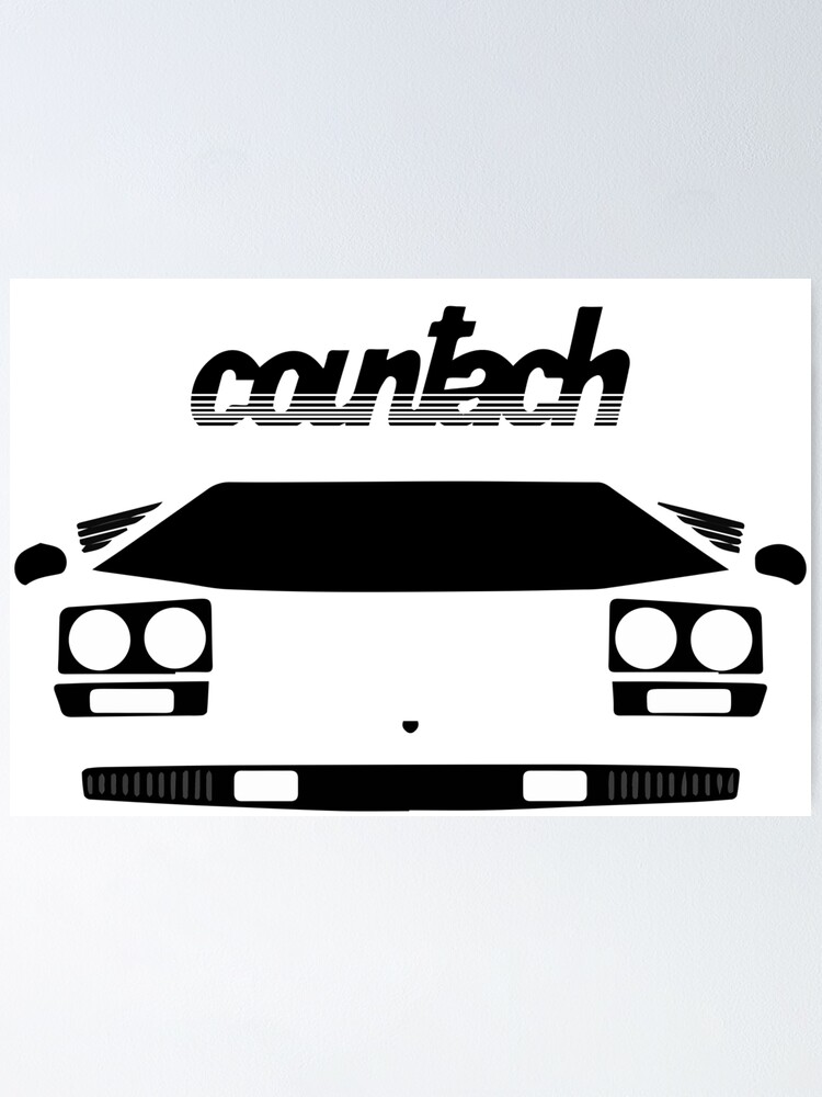 "Retro 80s White Countach " Poster by FromThe8Tees | Redbubble