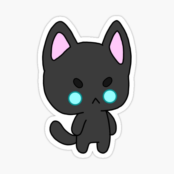 "Black cat chibi" Sticker for Sale by Eori | Redbubble