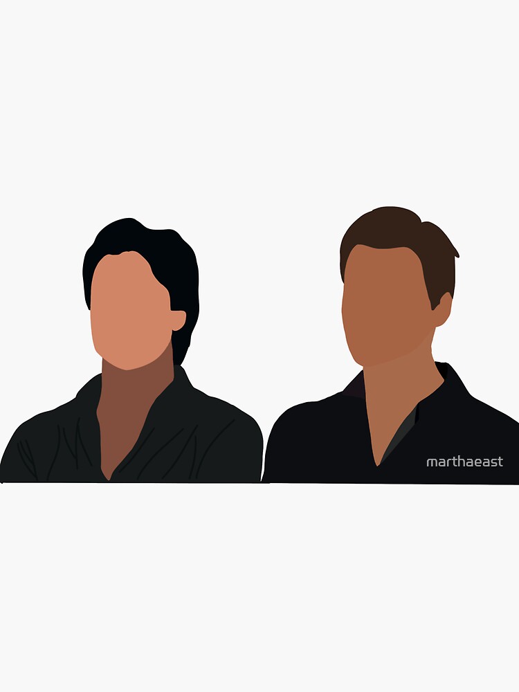 "Damon and Stefan " Sticker by marthaeast | Redbubble