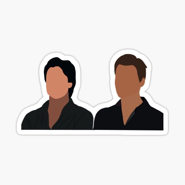 "Damon and Stefan " Sticker by marthaeast | Redbubble