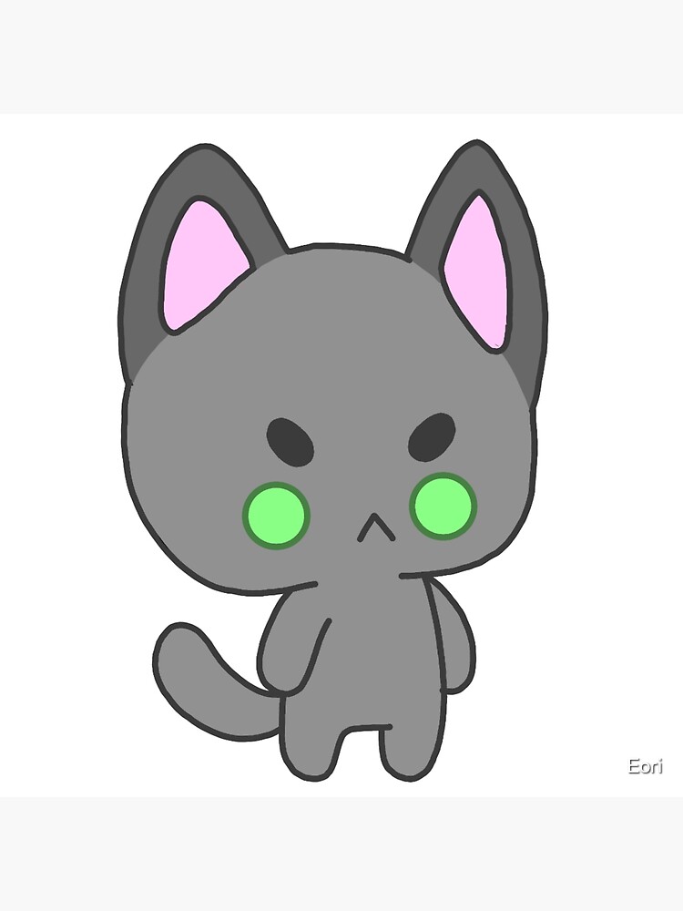 "Grey cat chibi" Poster by Eori | Redbubble