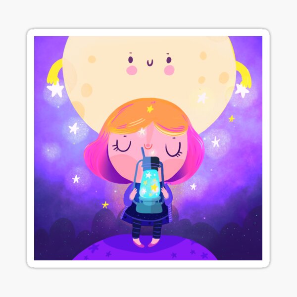 "Magic moon " Sticker for Sale by mjdaluz | Redbubble