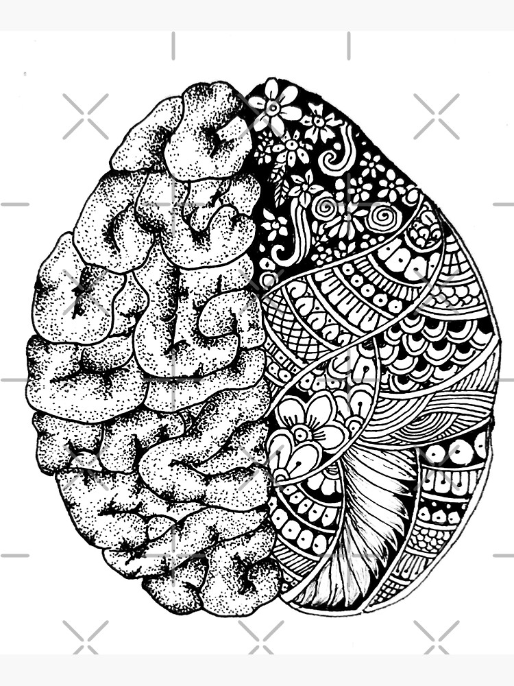 "Creative Brain Doodle in Black" Sticker for Sale by Madan0494 | Redbubble