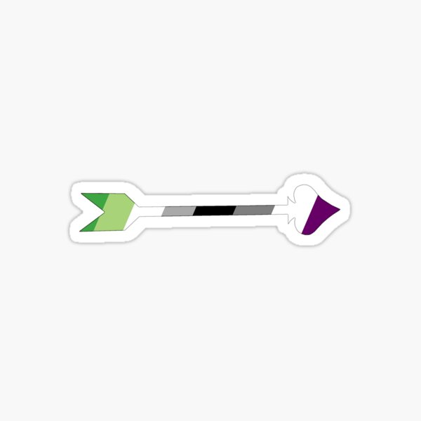 "Aromantic Asexual Arrow / Aro and Ace Flags" Sticker for Sale by ...