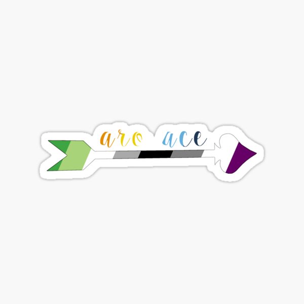 "Aromantic Asexual Arrow / Aro and Ace Flag with AroAce Flag Text ...