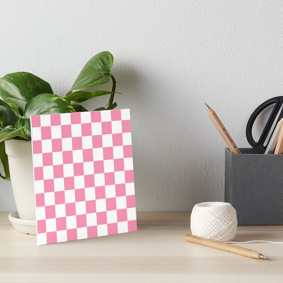"Pink and White Checkered Pattern" Art Board Print by lizmcginn | Redbubble