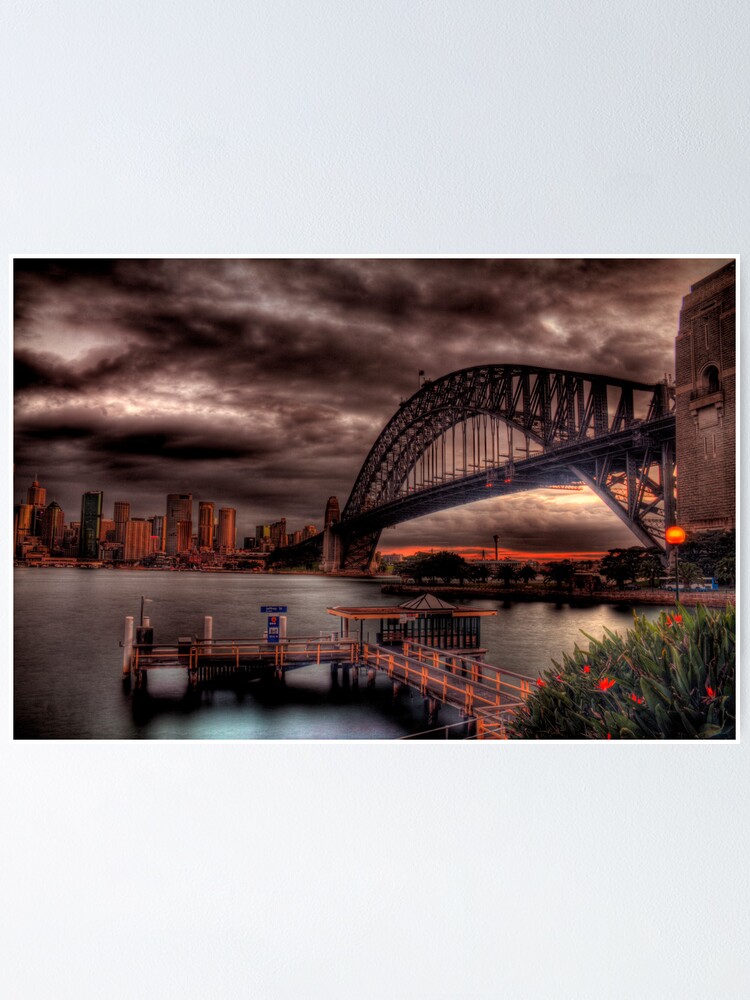 "Sunset Sydney Harbour Bridge- VIVID Festival " Poster by ...