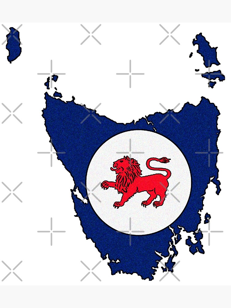 "Tasmania Australia Map With Tasmanian State Flag" Poster for Sale by ...