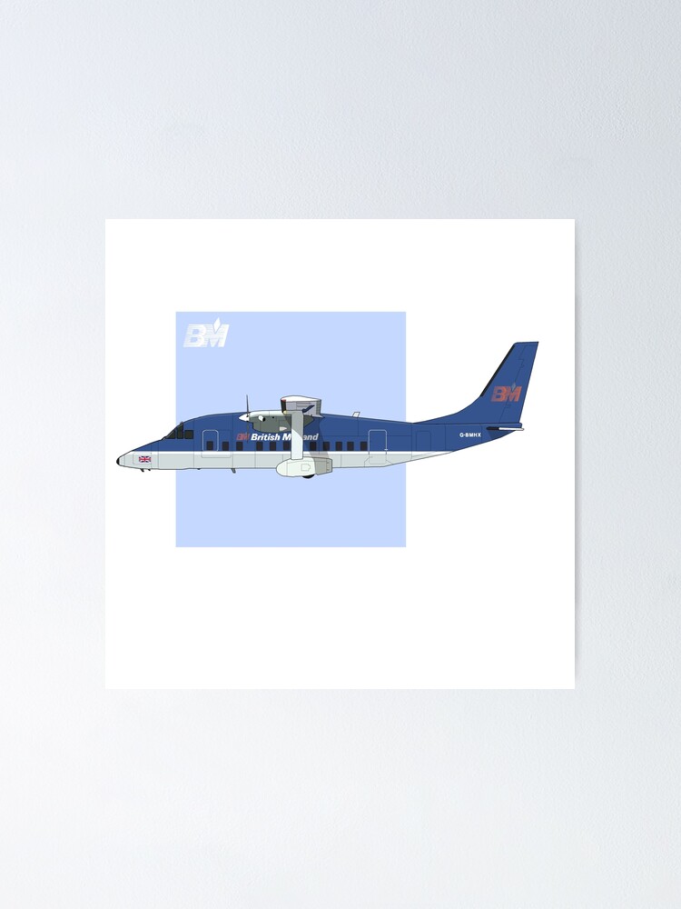 "British Midland Airways Shorts 360 Blueprint" Poster by jmcgowan719 ...