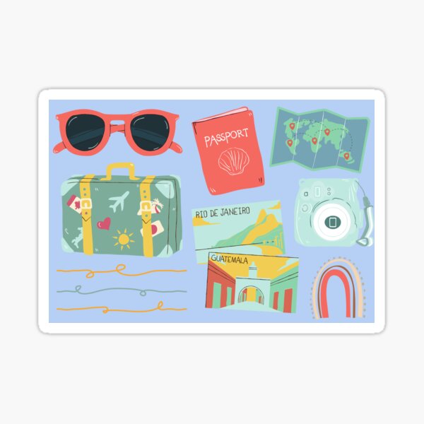 "World Traveler Powder Blue Pastel Dream" Sticker by hugsandoranges ...