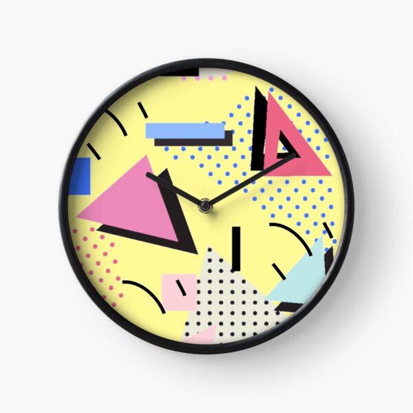 "Memphis Style 80s Nostagia design" Clock for Sale by highparkoutlet ...