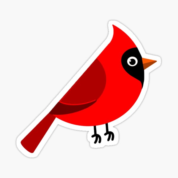 "Northern Cardinal Cartoon" Sticker by Svetlaboy | Redbubble
