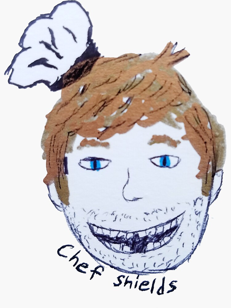"chef shields" Sticker by maddie-akgirl | Redbubble