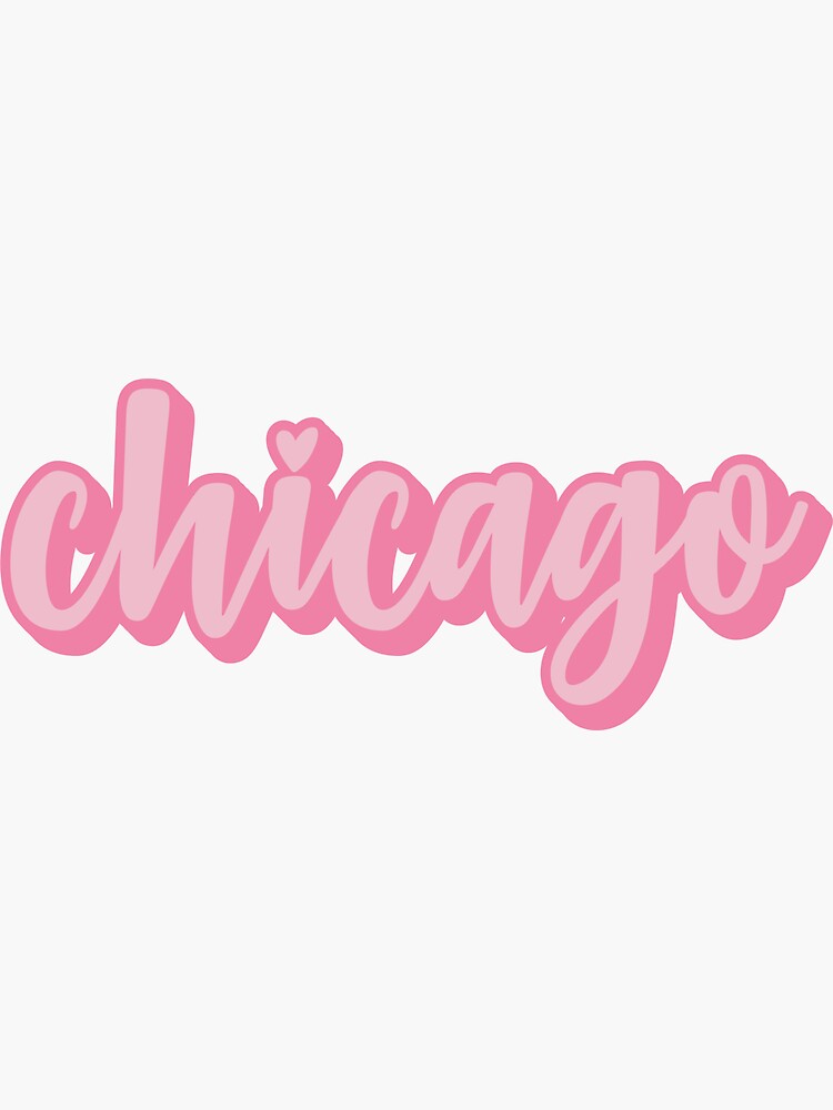"Pink Chicago" Sticker for Sale by cattyhauck | Redbubble