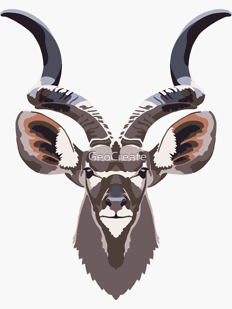 "Kudu Face" Sticker for Sale by GeoCreate | Redbubble