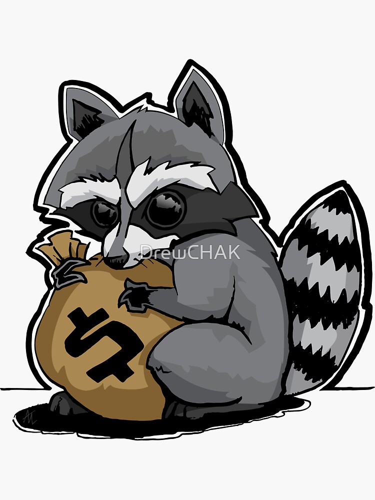 "Rich Raccoon" Sticker for Sale by DrewCHAK | Redbubble