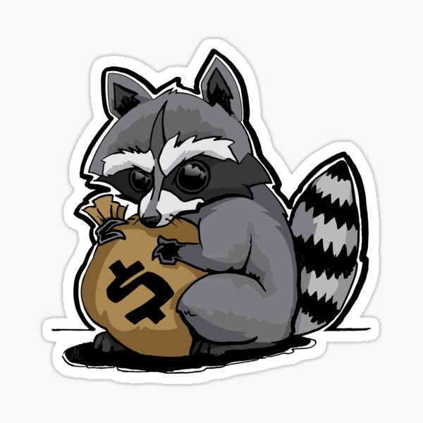 "Rich Raccoon" Sticker for Sale by DrewCHAK | Redbubble