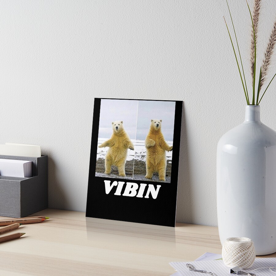 "Vibing Polar Bear Meme" Art Board Print for Sale by Altohombre | Redbubble