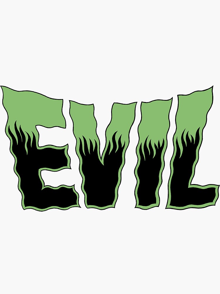 "Evil Lettering" Sticker for Sale by Rafa-A | Redbubble