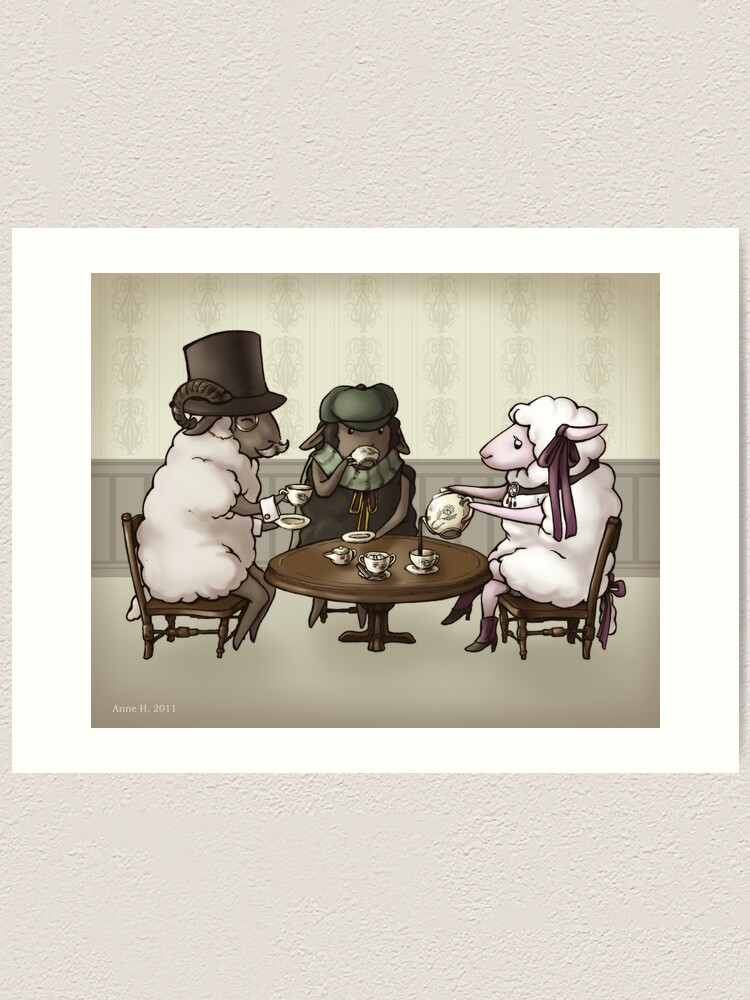 "Proper Sheep at the Fancy Tea Party" Art Print by ninniku | Redbubble