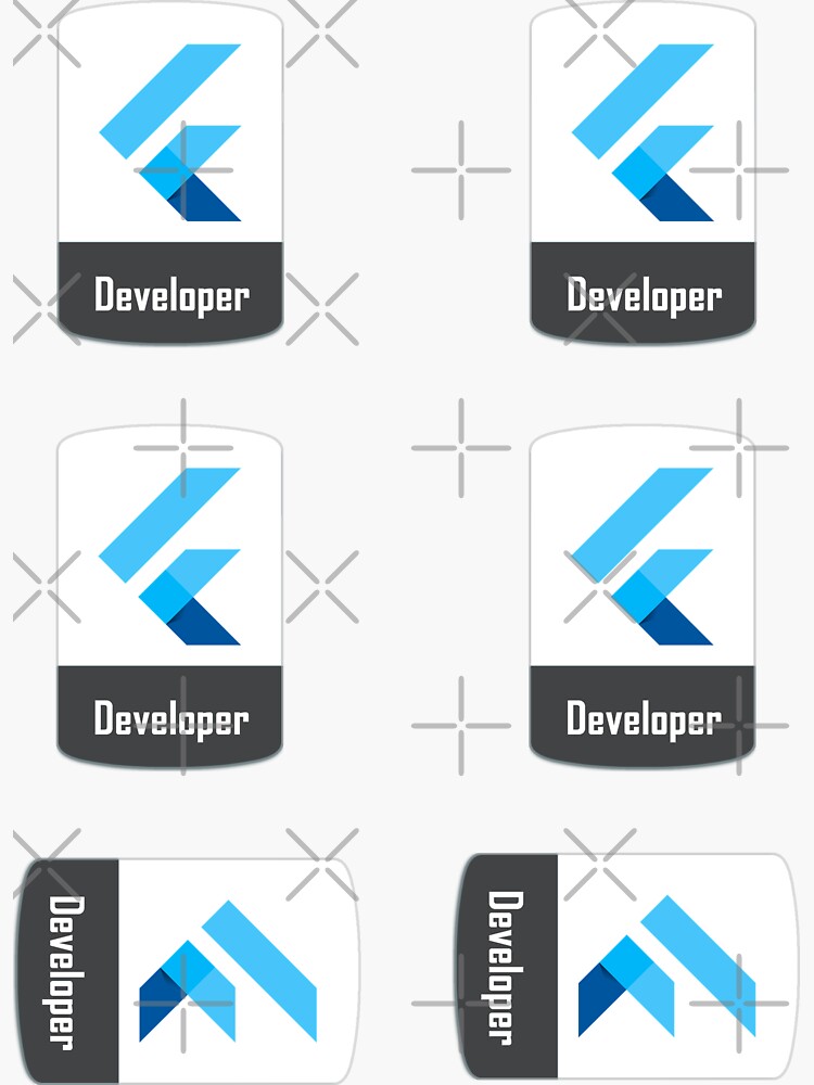"flutter developer badge" Sticker for Sale by leesander | Redbubble