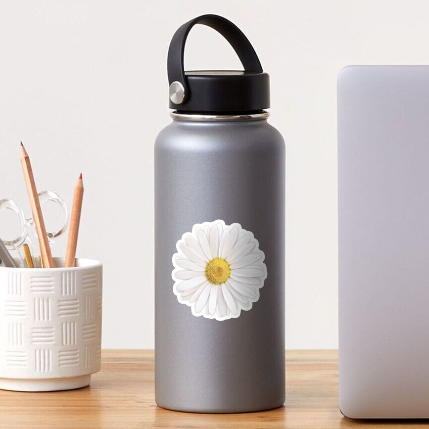 "white shasta daisy flower floral sticker" Sticker for Sale by wasootch ...