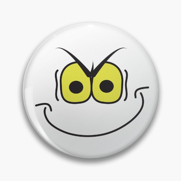 "evil super villain genius mischievous smiley face" Pin for Sale by ...