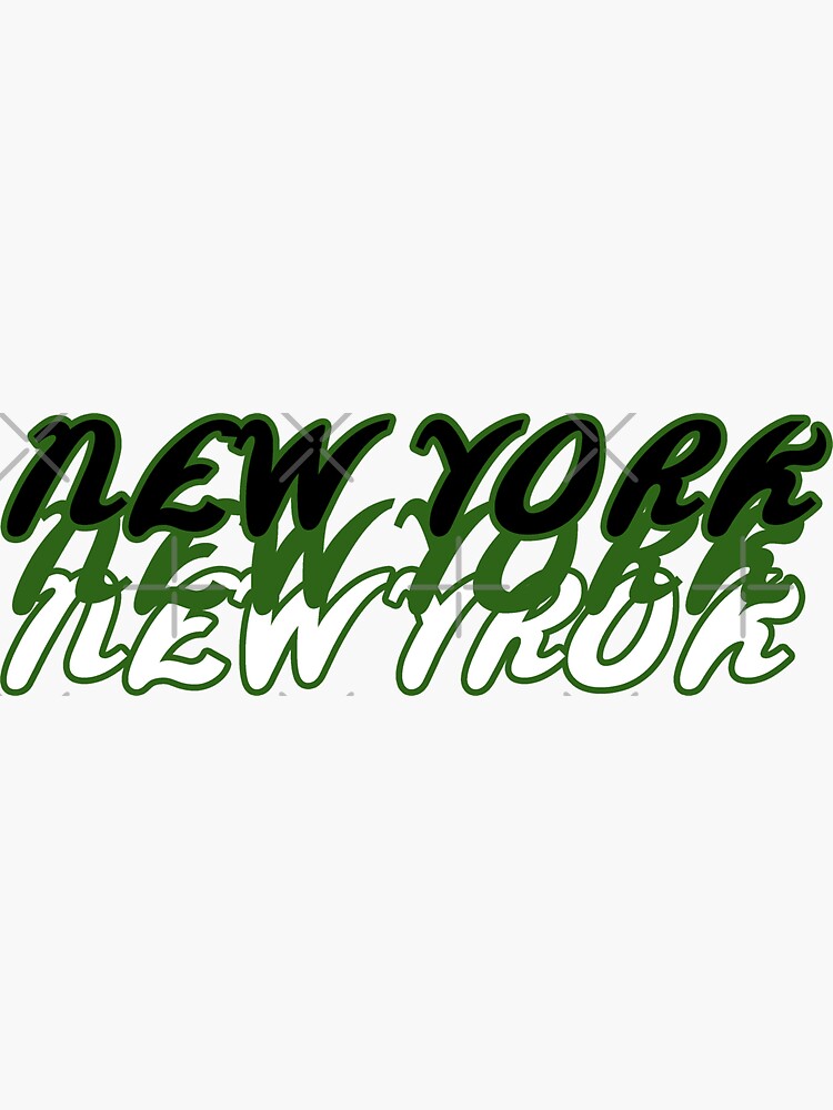 "New York Jets New York New York Green White and Black Font" Sticker ...