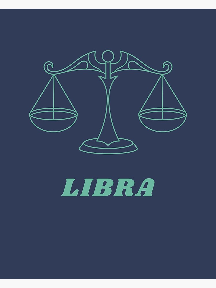 "Libra Scales Zodiac Sign Blue" Poster for Sale by Ninjakandy | Redbubble