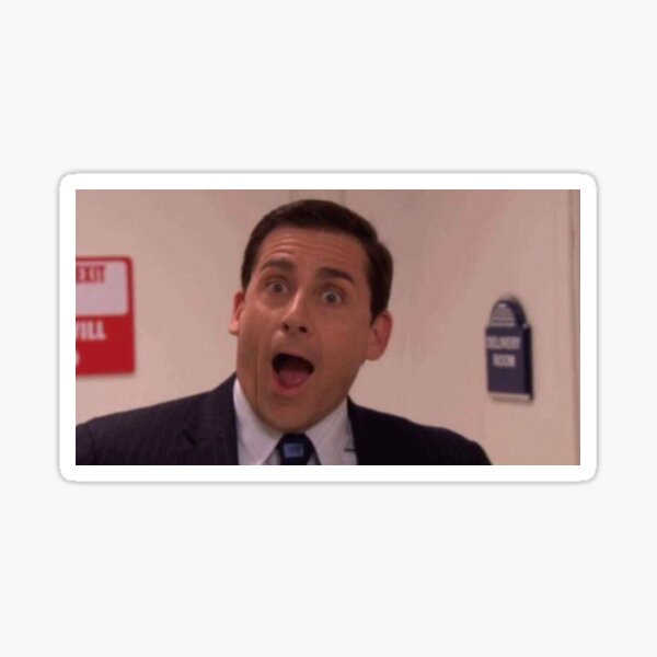 "Michael Scott Surprised" Sticker for Sale by jamisxn | Redbubble