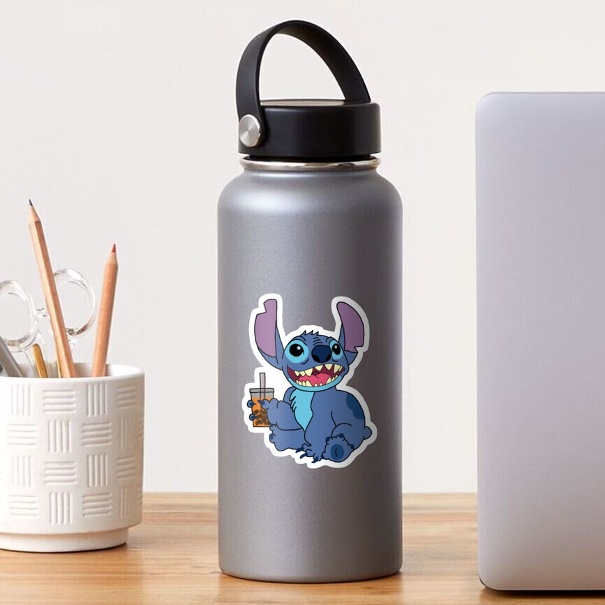 "Stitch Drinking Boba" Sticker for Sale by lestercruz100 | Redbubble