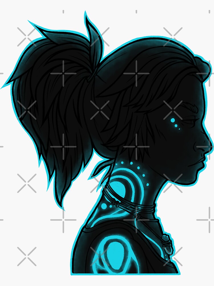 "Borderlands Amara Black Blue Glowing Cartoon Silhouette" Sticker for ...