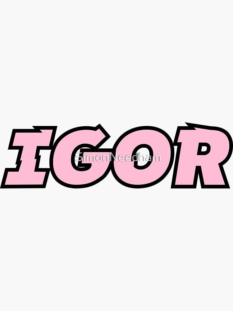 "igor in the igor font" Sticker for Sale by SimonNeedham | Redbubble
