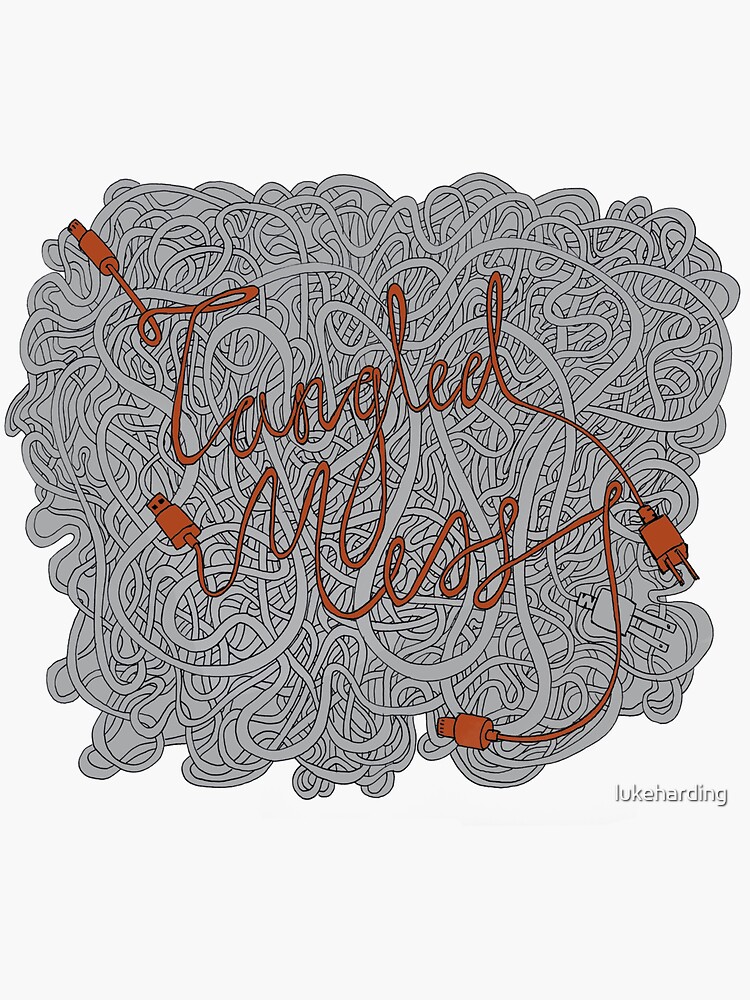 "Tangled Mess" Sticker by lukeharding | Redbubble