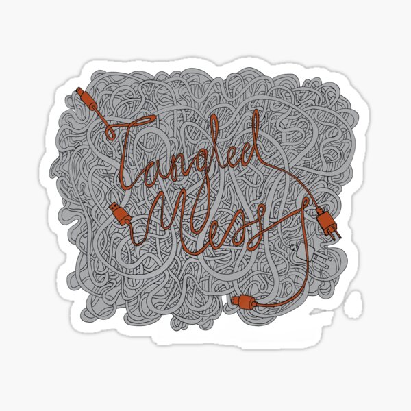 "Tangled Mess" Sticker by lukeharding | Redbubble