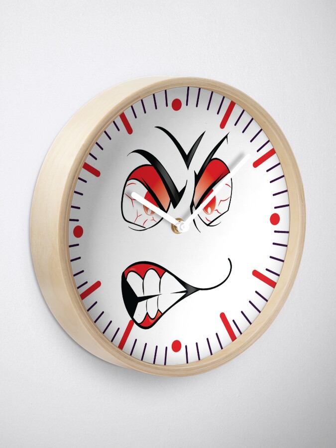 "Angry Clock" Clock for Sale by Eslamkamal | Redbubble