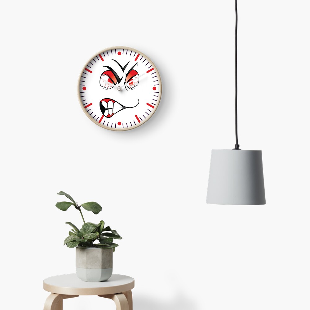 "Angry Clock" Clock for Sale by Eslamkamal | Redbubble