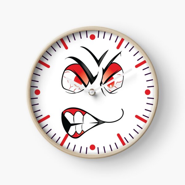 "Angry Clock" Clock for Sale by Eslamkamal | Redbubble
