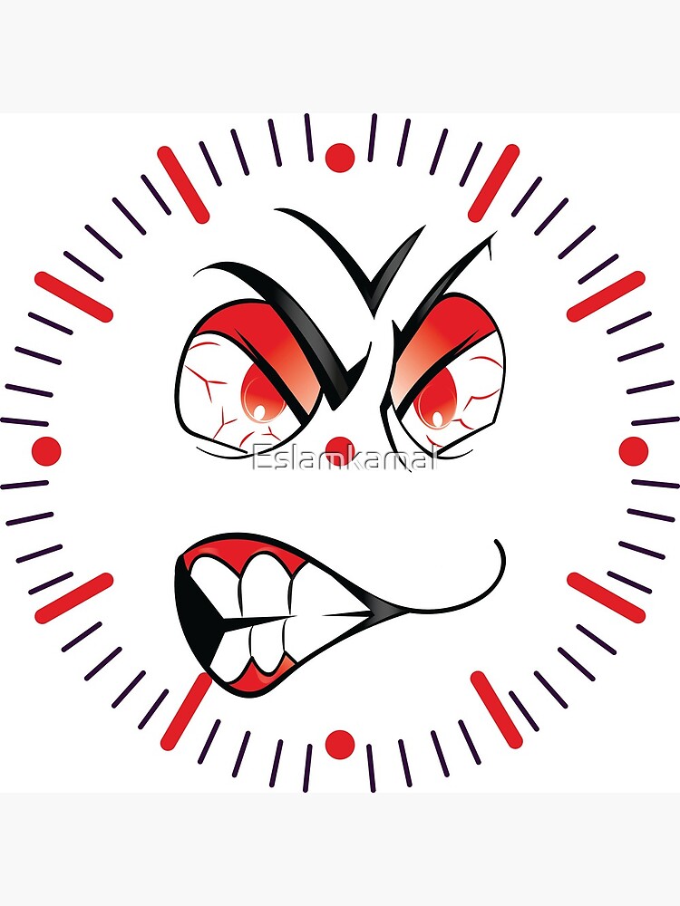 "Angry Clock" Clock for Sale by Eslamkamal | Redbubble