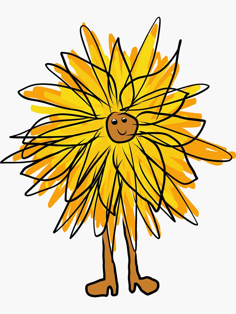 "Sammy the sunflower" Sticker for Sale by Carpesidera | Redbubble