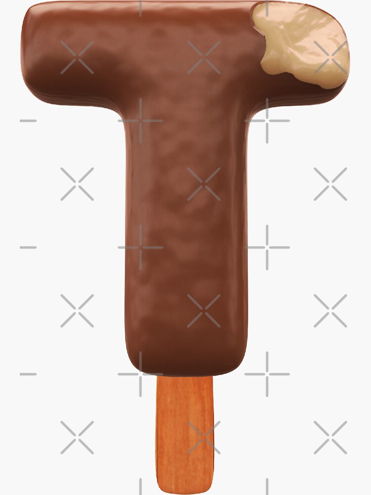 "T Ice Cream T Letter 3d Alphabet Chocolate" Sticker for Sale by ...