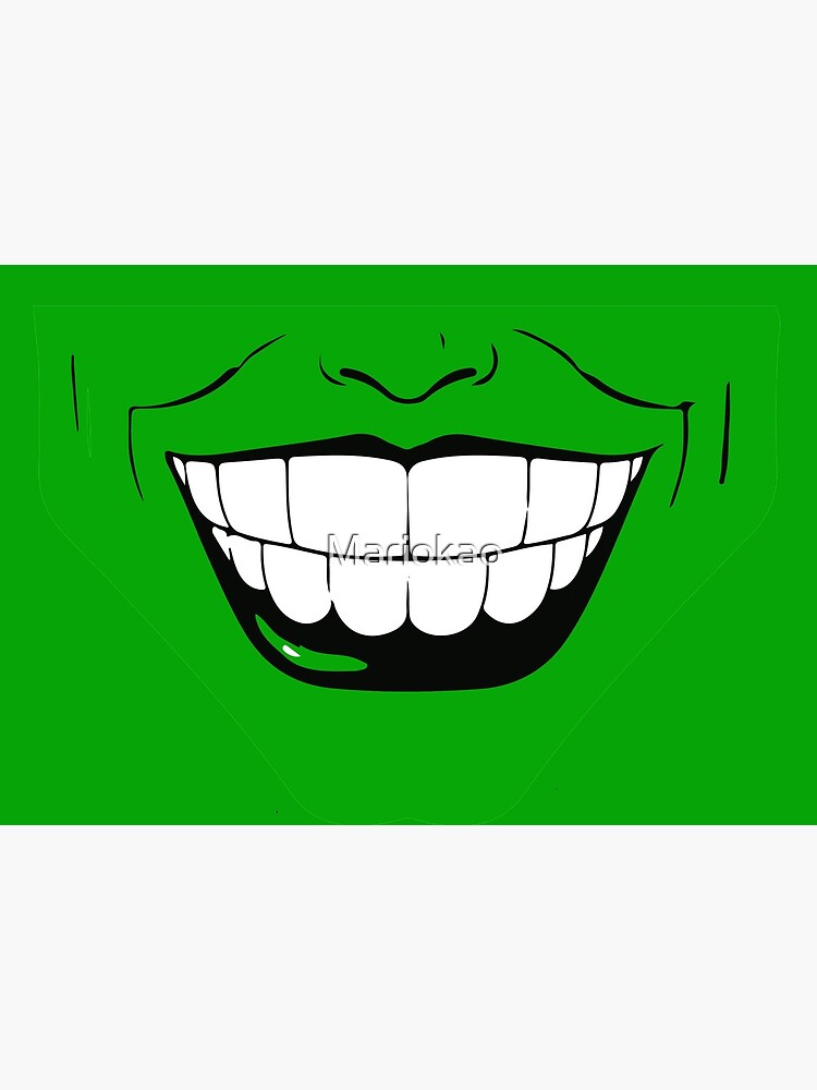 "green face smile mask" Mask for Sale by Mariokao | Redbubble